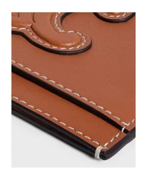 Celine Card Holder Cuir Triomphe In Smooth Lambskin