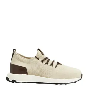TOD'S Sock Sneakers In Technical Fabric And Leather - Off-white/brown