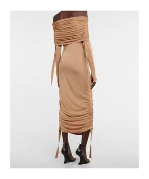 DION LEE Off-shoulder Ruched Maxi Dress