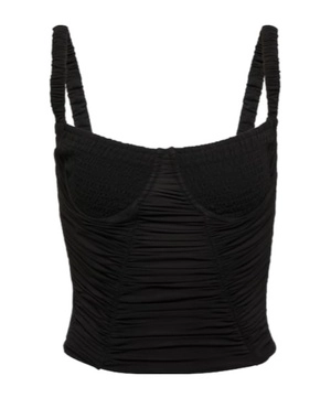 DION LEE Ruched Top - Black