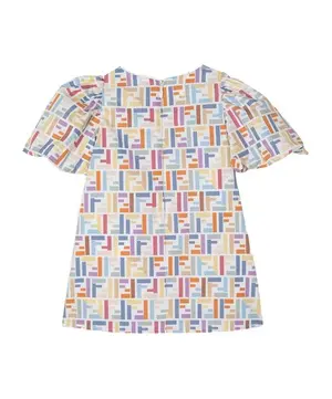 Fendi Ff-logo Puff-sleeve Dress