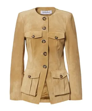 Veronica Beard Orrin Suede Jacket - Nude