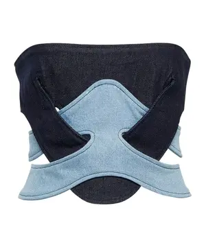 DION LEE Strapless Cowgirl Tank Top - Black