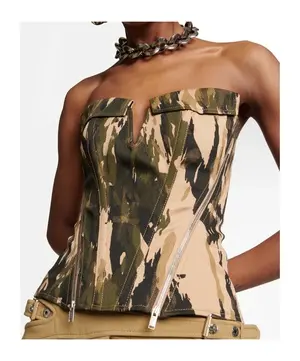 DION LEE Printed Chevron Bustier