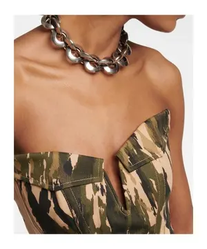 DION LEE Printed Chevron Bustier
