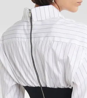 DION LEE Waist Cinching Striped Top