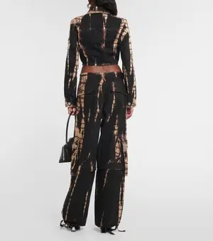 DION LEE Zigzag Printed Convertible Workwear Jeans