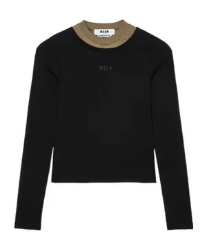 MSGM Embroidered-logo Knitted Top