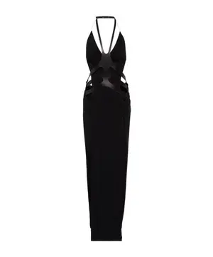DION LEE Openwork Trimed Neckline Evening Gown - Black