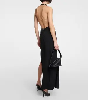 DION LEE Openwork Trimed Neckline Evening Gown