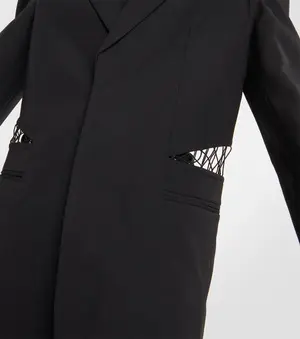 DION LEE Lace Trimed Cutout Suit Jacket