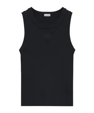 Loewe Anagram Tank Top In Stretch Viscose - Black
