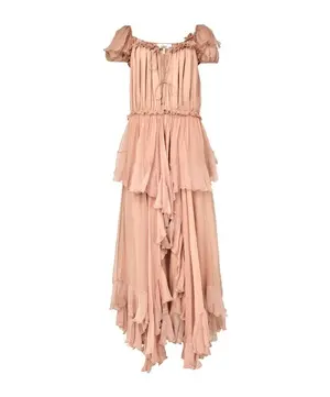 Chloé Gathered Ruffled Maxi Dress
