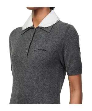 Miu Miu Polo Shirt With Peter Pan Collar