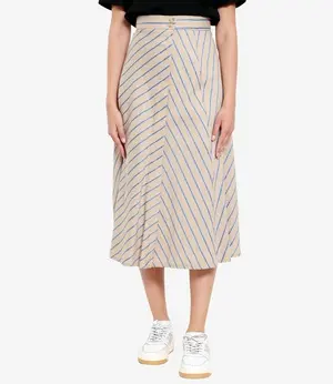 KAOS High Waist Striped Skirt