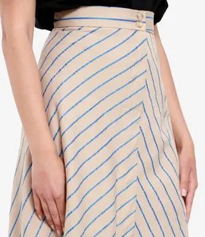 KAOS High Waist Striped Skirt
