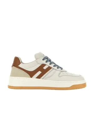 Hogan Logo Patch Lace-up Sneakers - White