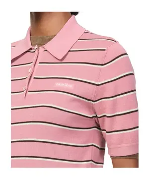 Miu Miu Striped Polo Shirt