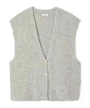 American Vintage Zolly Knitted Vest - Gris Chine