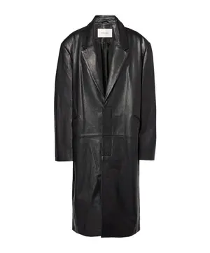 ENTIRE STUDIOS Oversized Leather Coat - Black