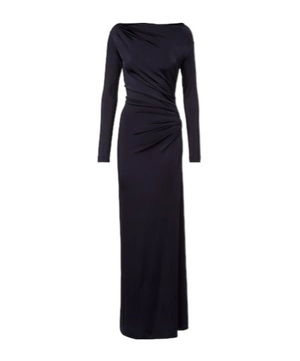 Victoria Beckham Gathered Jersey Maxi Dress - Black