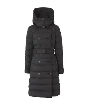 Burberry Detachable Hooded Belted Down Coat - Black