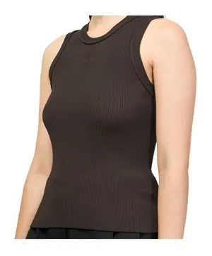 Loewe Anagram Tank Top In Stretch Viscose - Black