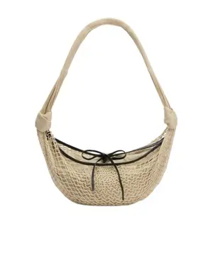 LEMAIRE Croissant Filt Shoulder Bag - Nude