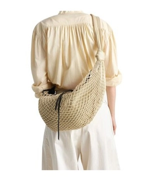 LEMAIRE Croissant Filt Shoulder Bag - Nude