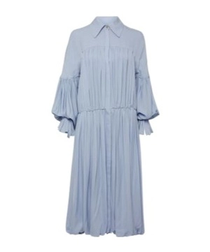 Khaite Pleated Dress With Classic Collar