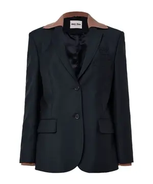 Miu Miu Logo Blazer - Black