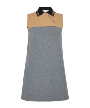 Miu Miu Sleeveless Bi-color Mini Dress - Gray