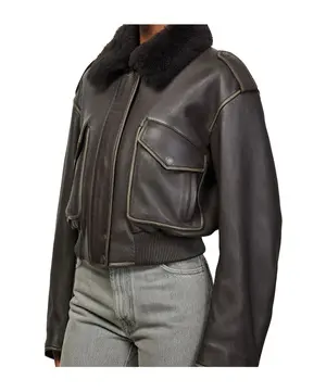 Acne Studios Leather Bomber Jacket