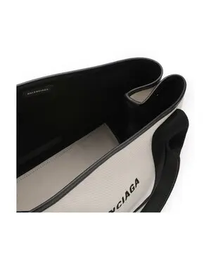 Balenciaga Small Navy Cabas Logo Tote Bag - Black
