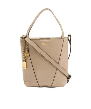 Chloé Spin Grained Leather Tote Bag - Nude