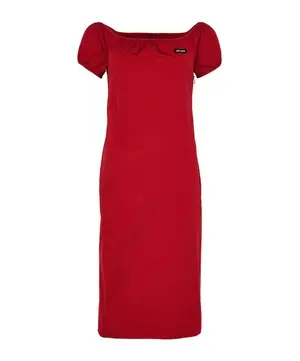 Miu Miu Off-the-shoulder Midi Dress - Red