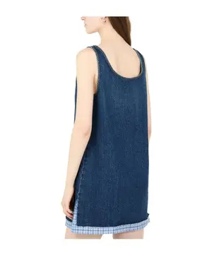 Miu Miu Sleeveless Round Collar Dress With Letter Details