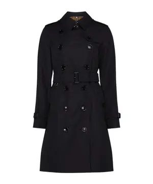 Burberry Mid-length Kensington Heritage Trench Coat - Black