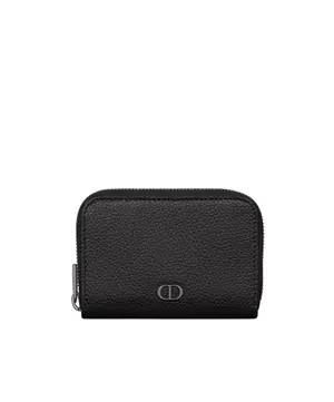 Dior Cd Icon Zipped Coin Purse - Black