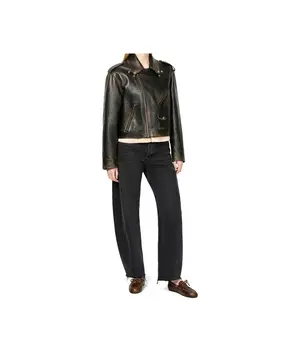 Miu Miu Long-sleeved Leather Jacket