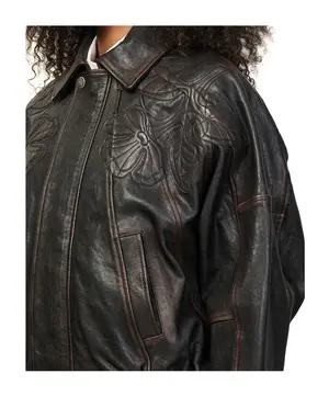 GOLDEN GOOSE Journey Nappa Leather Bomber Jacket