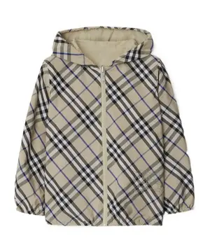 Burberry Check Hooded Jacket - Moss Color