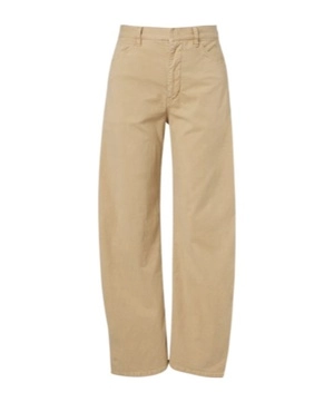 NILI LOTAN Tribeca Cotton Twill Barrel-leg Pants - Nude