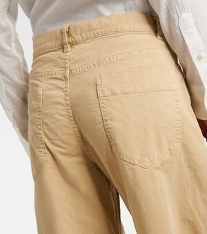 NILI LOTAN Tribeca Cotton Twill Barrel-leg Pants - Nude