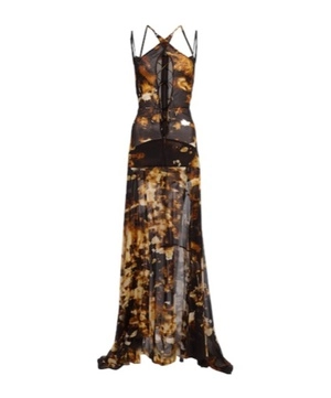 KNWLS Printed Silk-blend Chiffon Gown - Brown