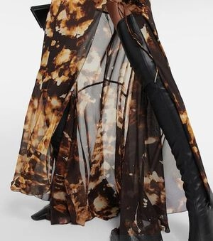 KNWLS Printed Silk-blend Chiffon Gown