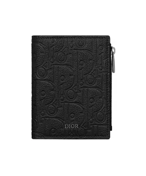 Dior Vertical Compact Card Holder - Black
