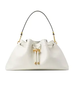 JIMMY CHOO Drawstring Shoulder Bag - White