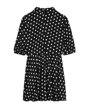 Celine Mini Dress In Viscose Sabl With Polka Dot Print