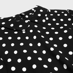 Celine Mini Dress In Viscose Sabl With Polka Dot Print